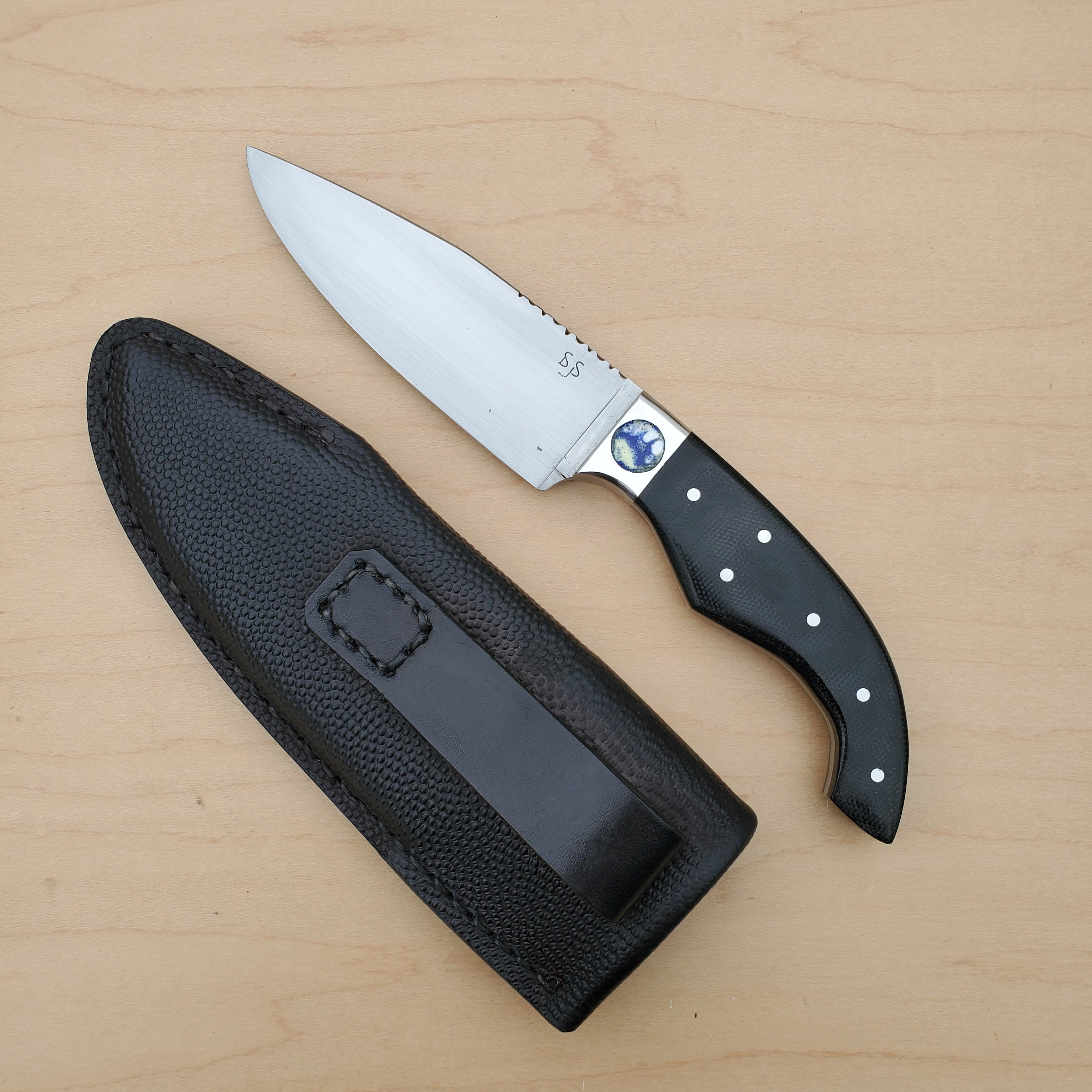 Dan Petersen Hunter 4.75" 52100 - Micarta w/ Flux Inlay – Uptown Cutlery